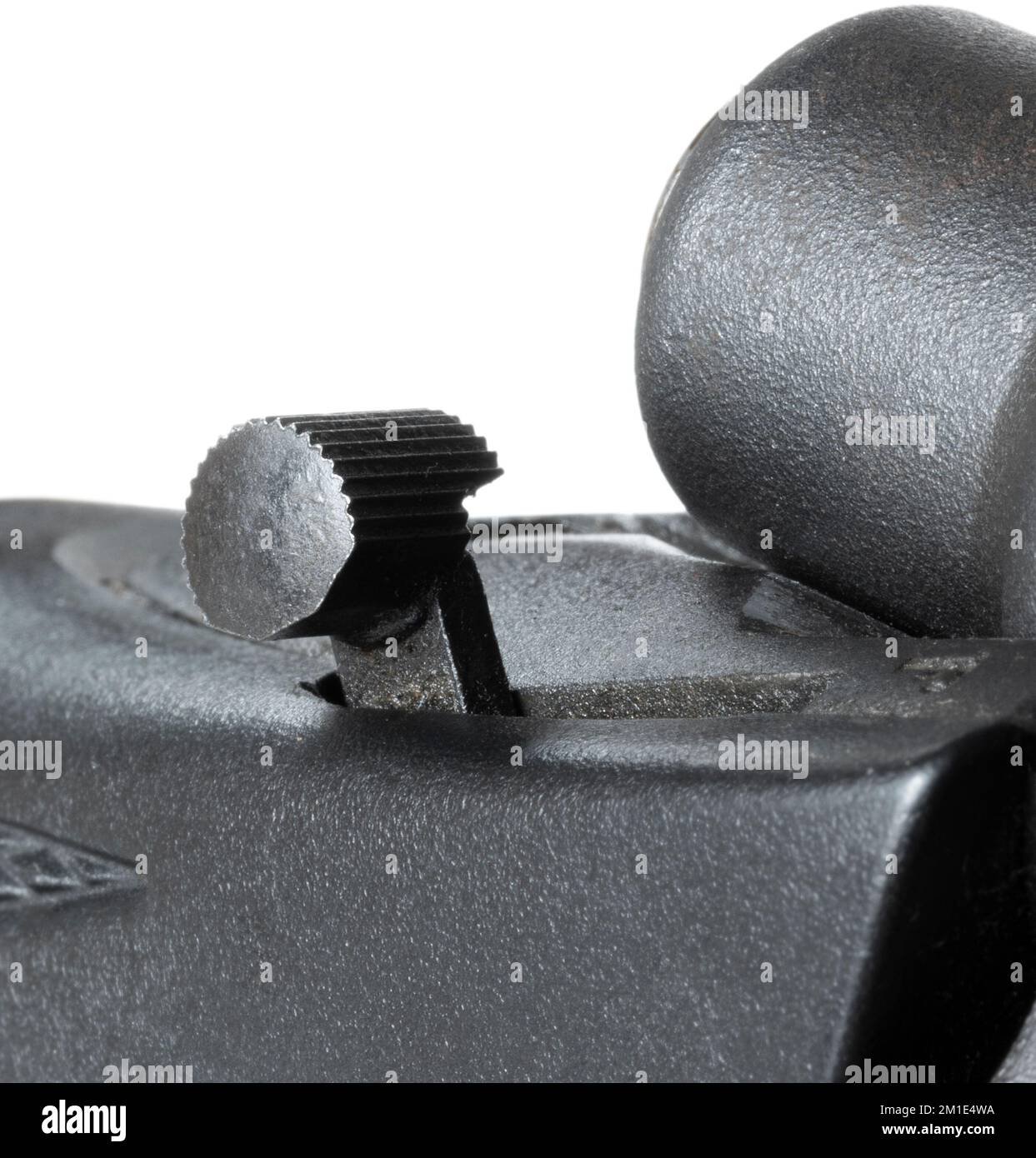 Bolt action rifle safety isolated on a white background Stock Photo - Alamy