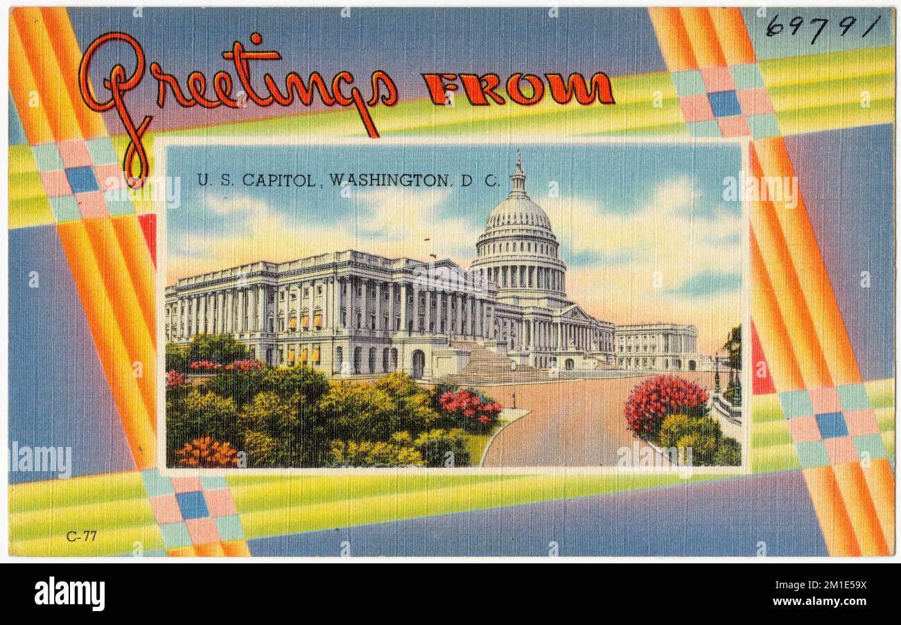Greetings from U. S. Capitol, Washington, D. C. , Capitols, Tichnor ...