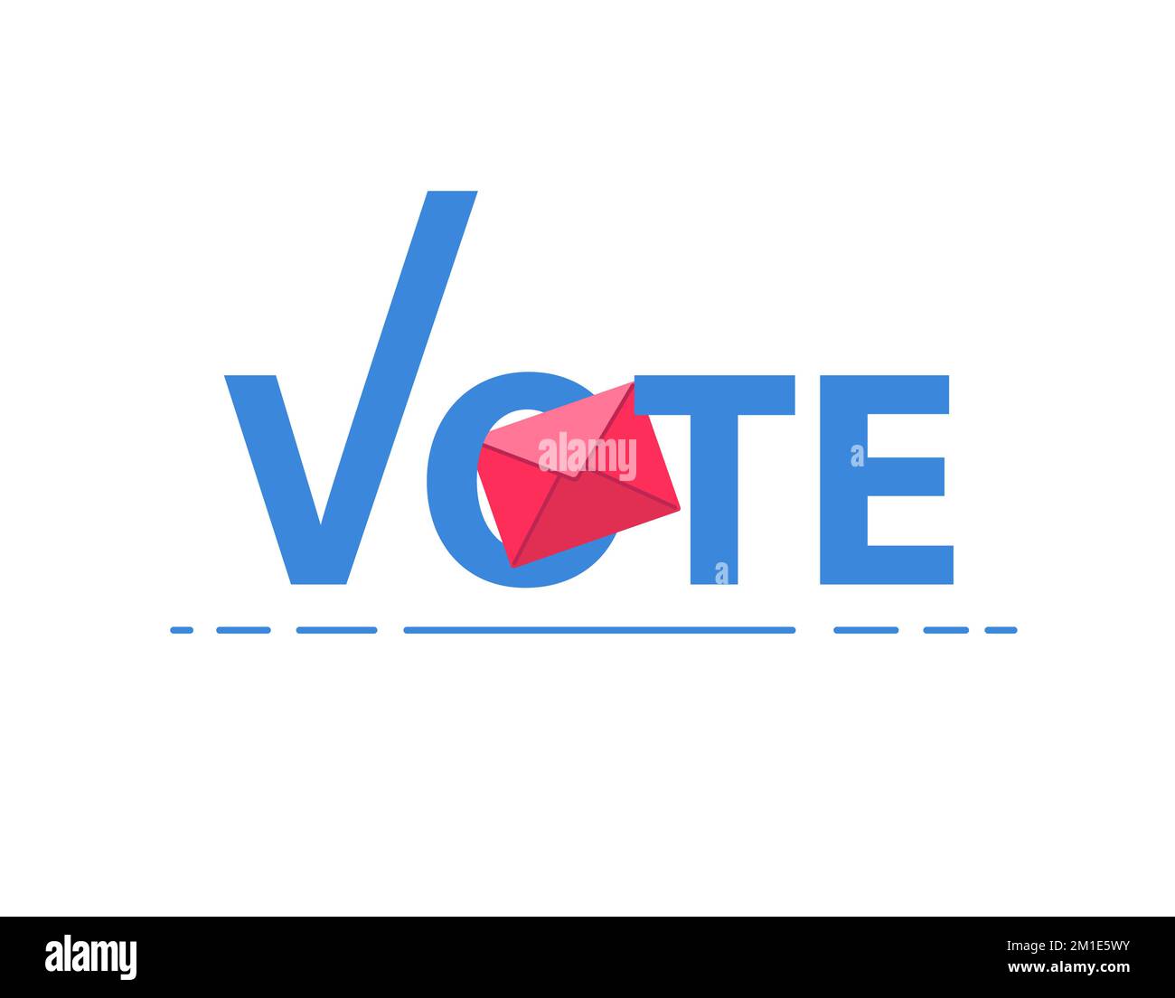 concept Vote by mail. Icon red envelope with blue word Vote Stock ...