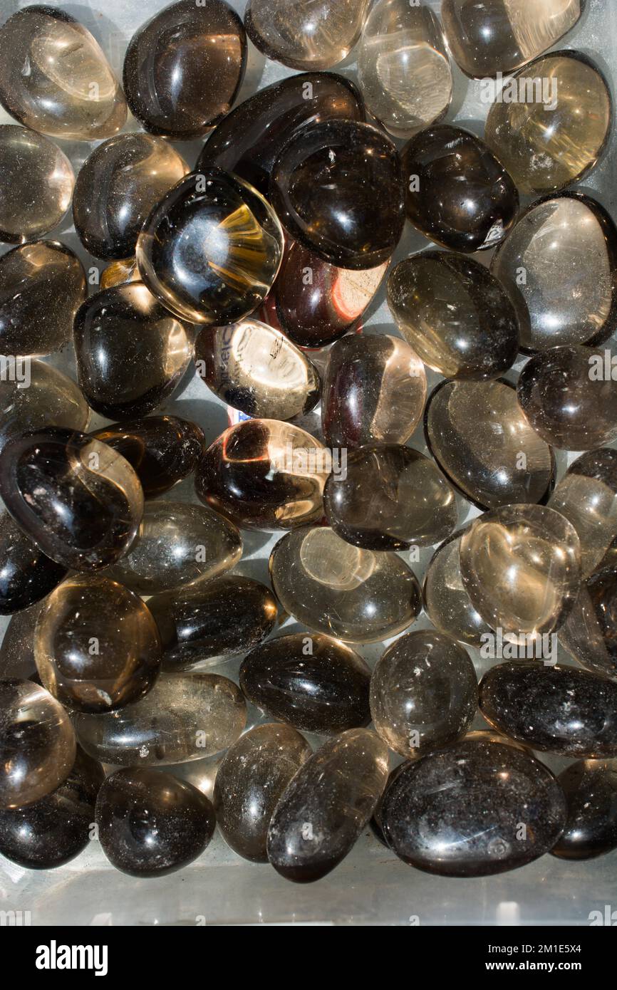 Natural mineral rock specimen, smoky quartz Stock Photo - Alamy