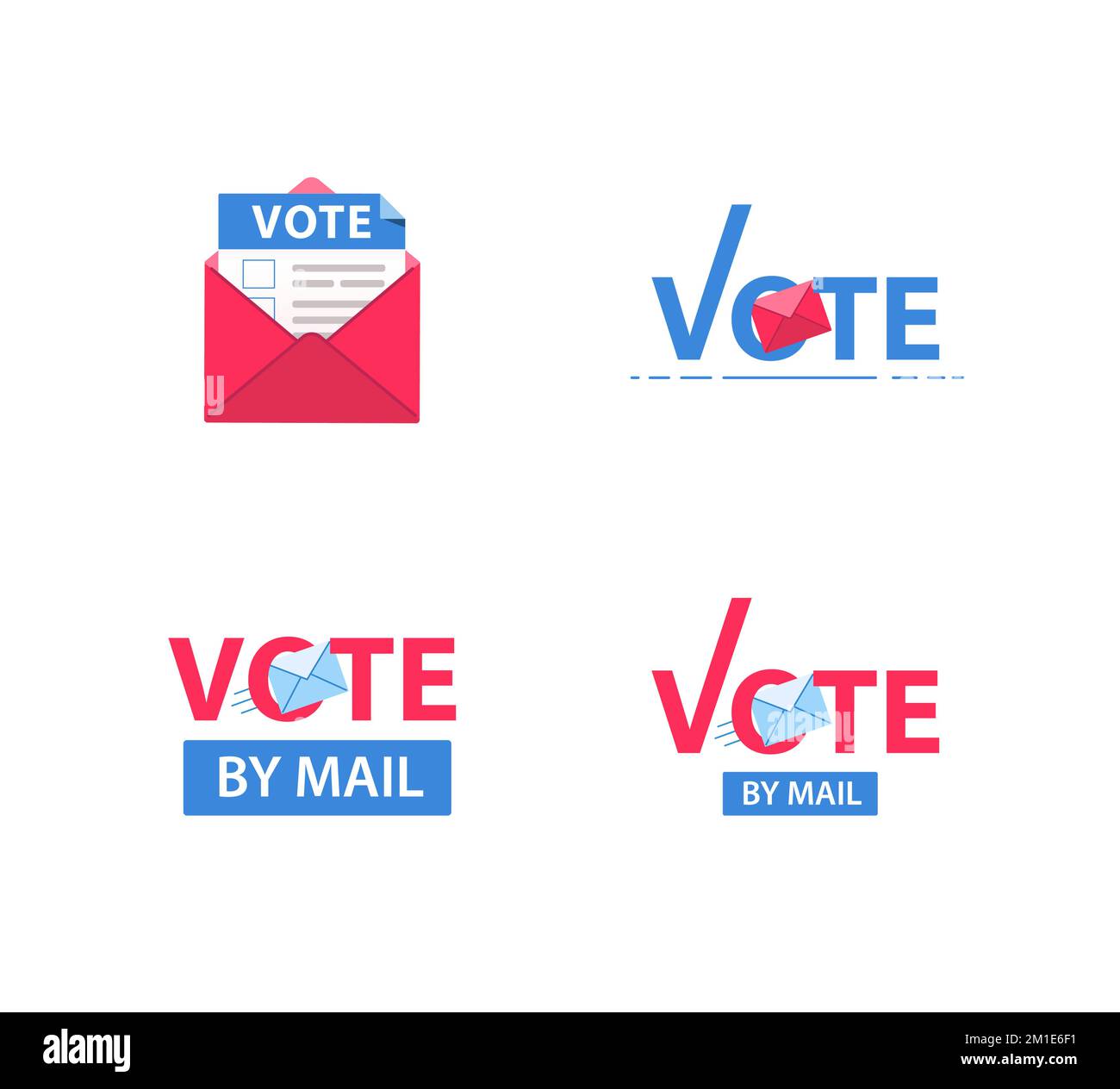 Concept Vote by mail. Set sign envelope with word Vote Stock Vector ...