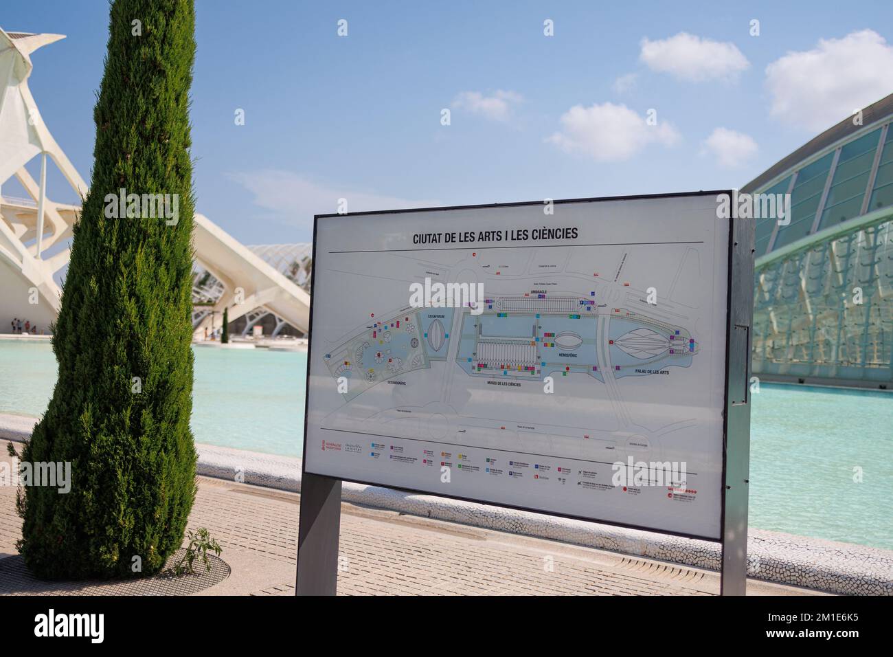 Map Sign of the City of Arts and Sciences and the Hemisferic Cinema ...