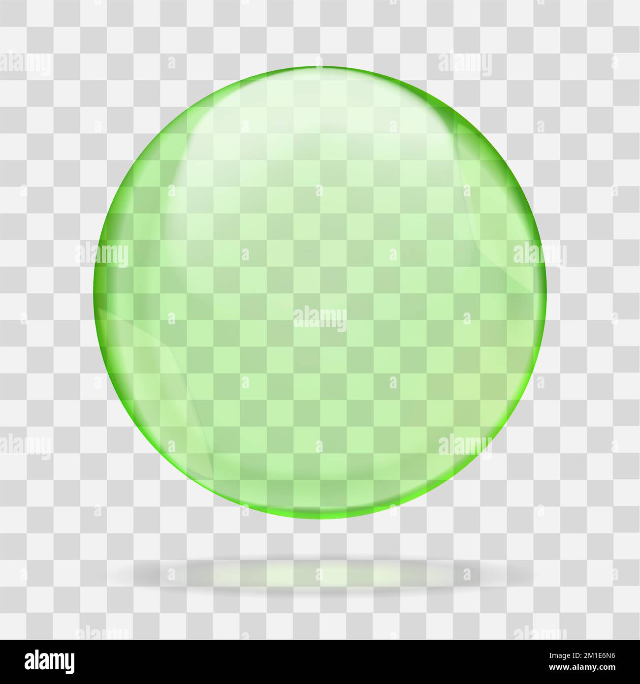 Green transparent bubble or round drop isolated on white background ...