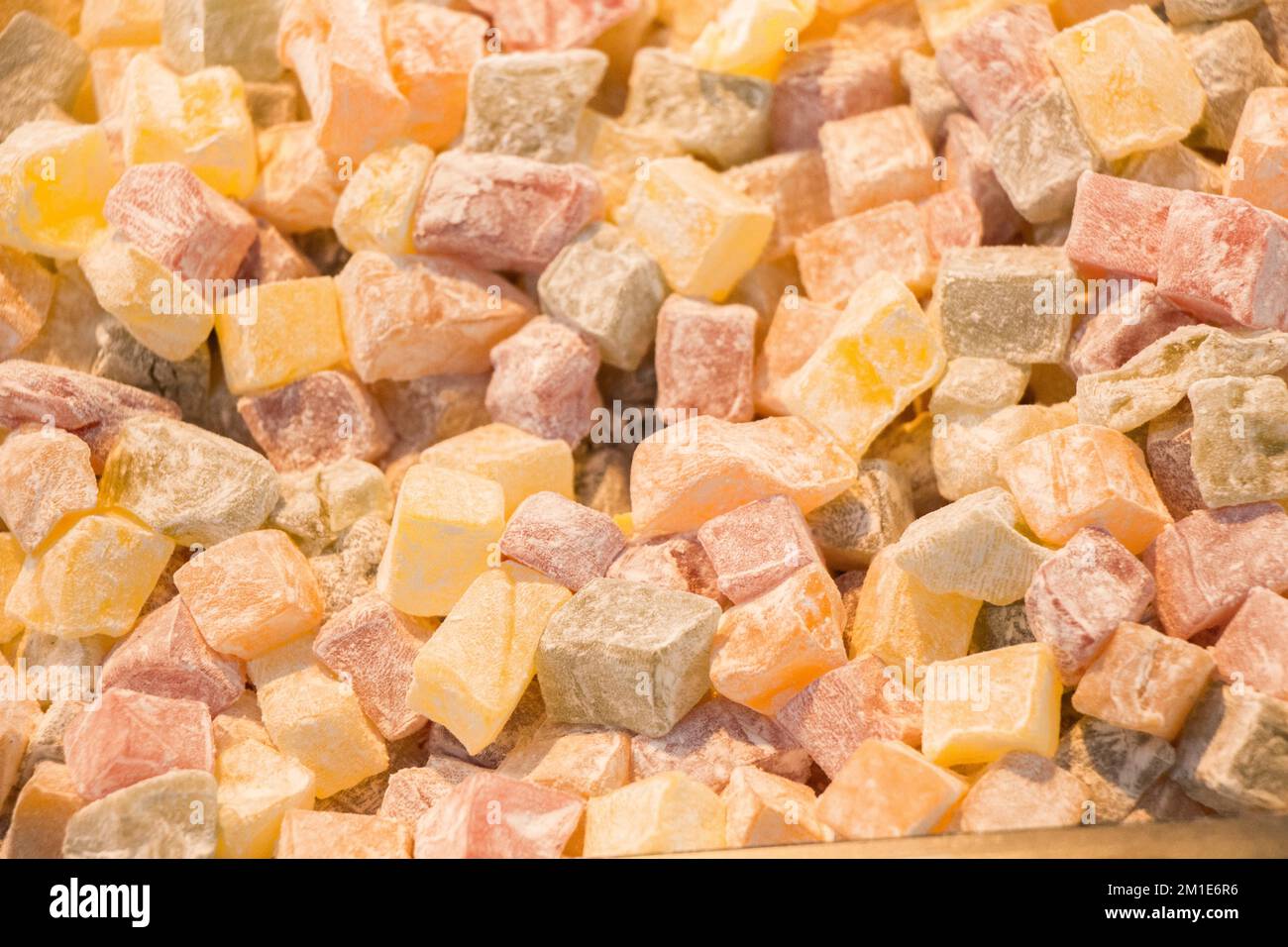Load of traditional turkish delight rahat lokum Stock Photo - Alamy
