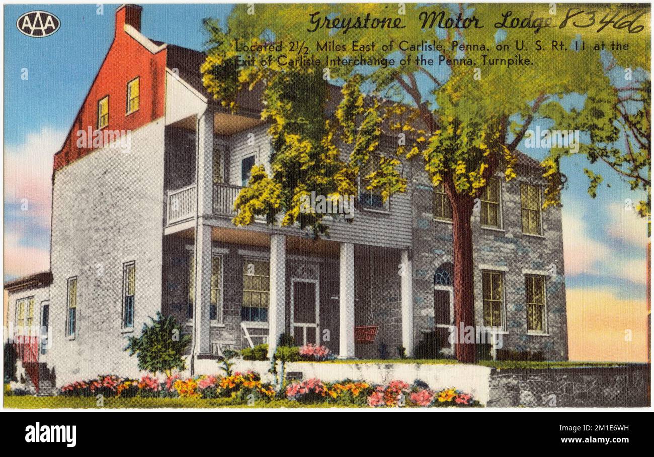 Greystone Motor Lodge, located 2 1/2 miles east of Carlisle, Penna., on ...