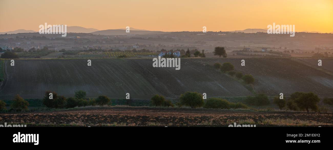 Rural landscape of northern Greece,fields,olive orchards-Panorama Stock ...