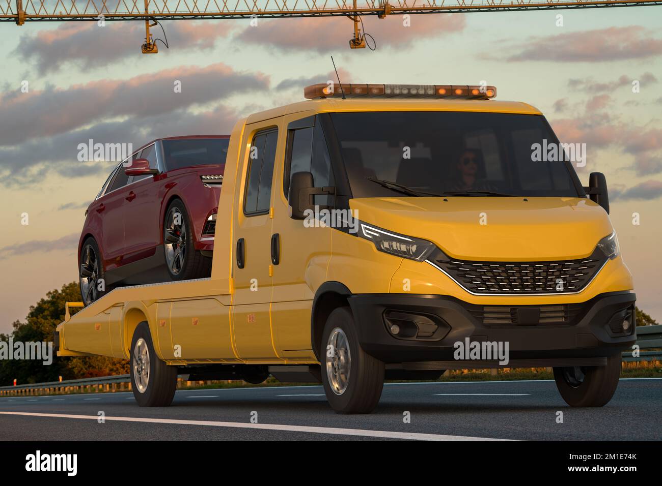 Tow Car carrying Unbranded Luxury SUV Stock Photo - Alamy