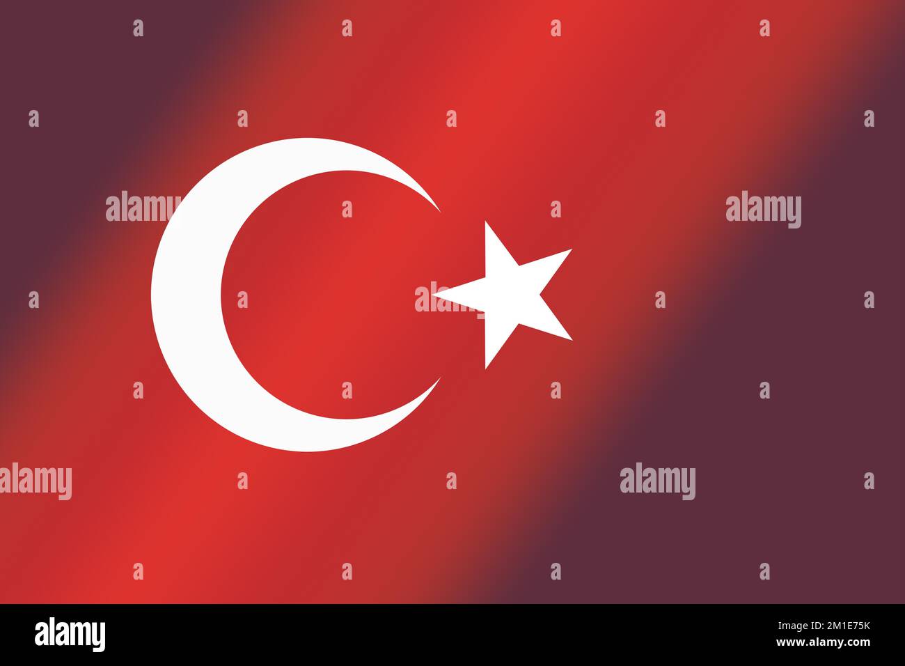 Turkish national flag with white star and moon Stock Photo - Alamy
