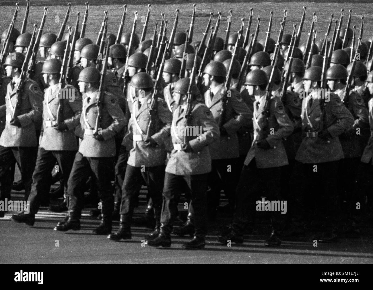 The field parade, a weapons display by all units of the Bundeswehr and ...