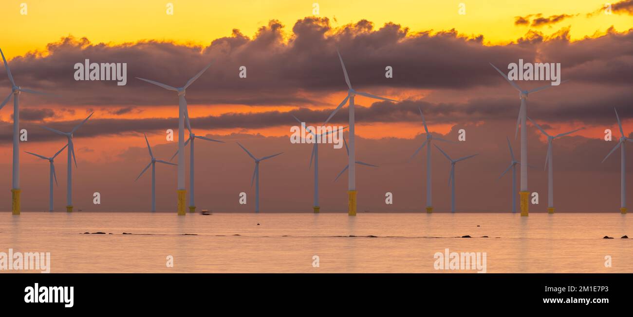 Offshore wind farm during a storm Stock Photo - Alamy