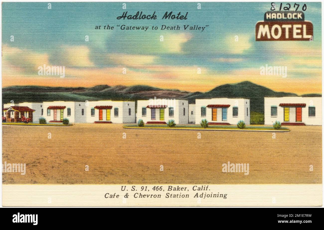 Hadlock Motel at the 'Gateway to Death Valley' , Motels, Tichnor ...