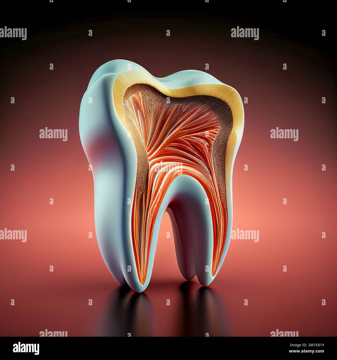 3d Render tooth, Generative AI Art Illustration Stock Photo - Alamy