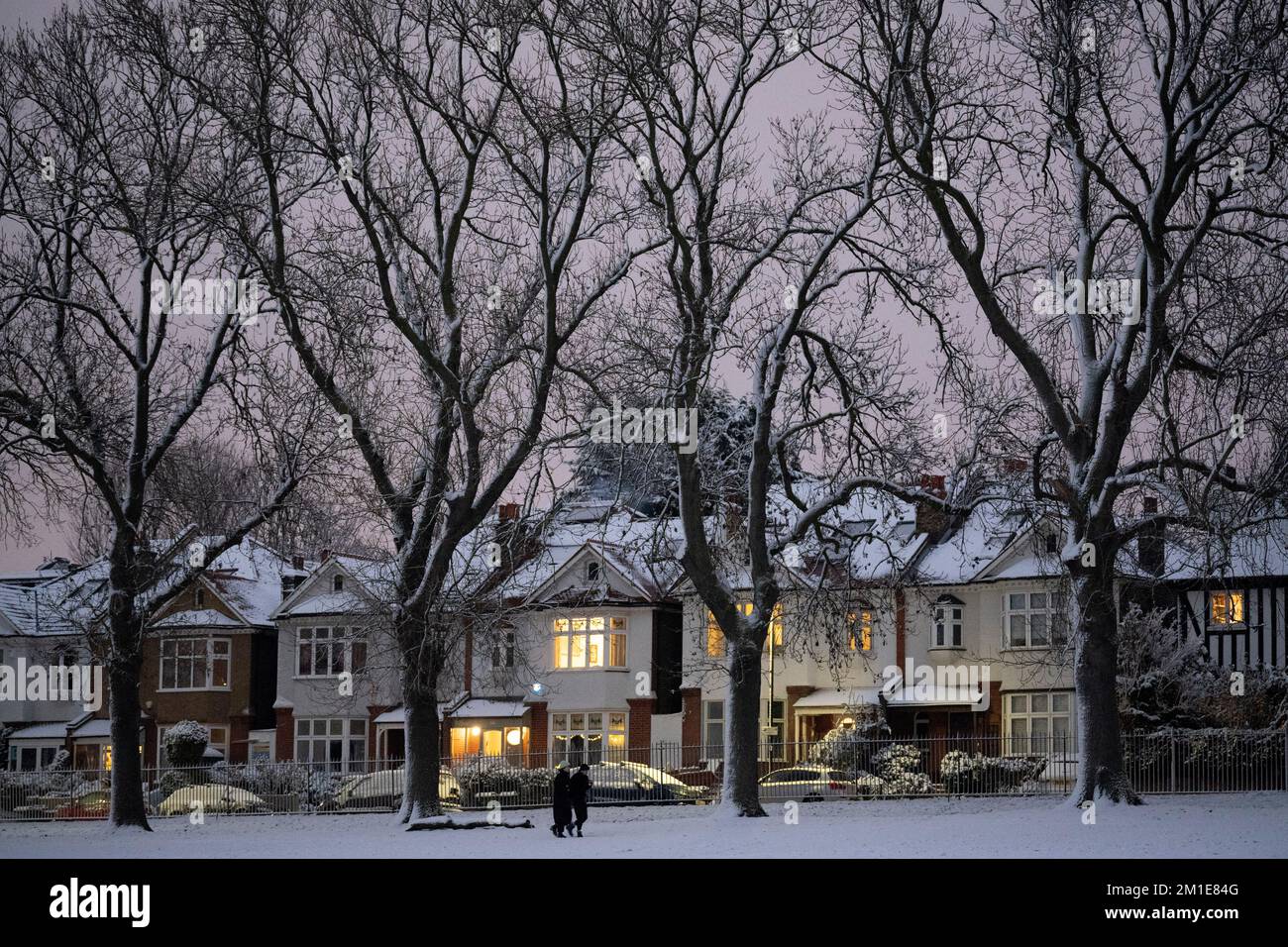 Residential properties after low temperatures and overnight snowfall on ...