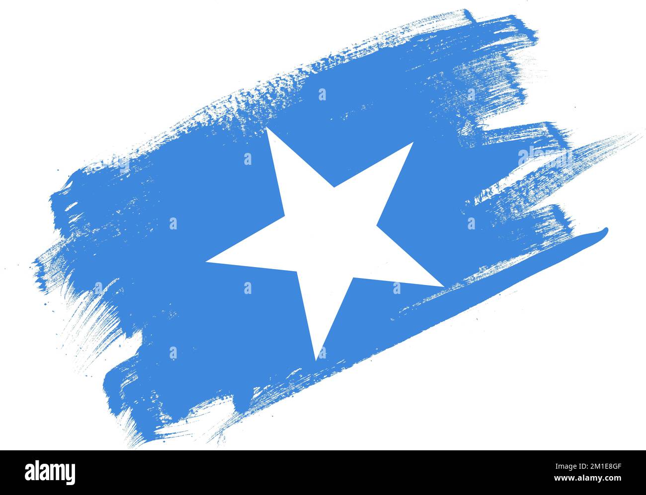 Abstract paint brush textured flag of somalia on white background Stock ...