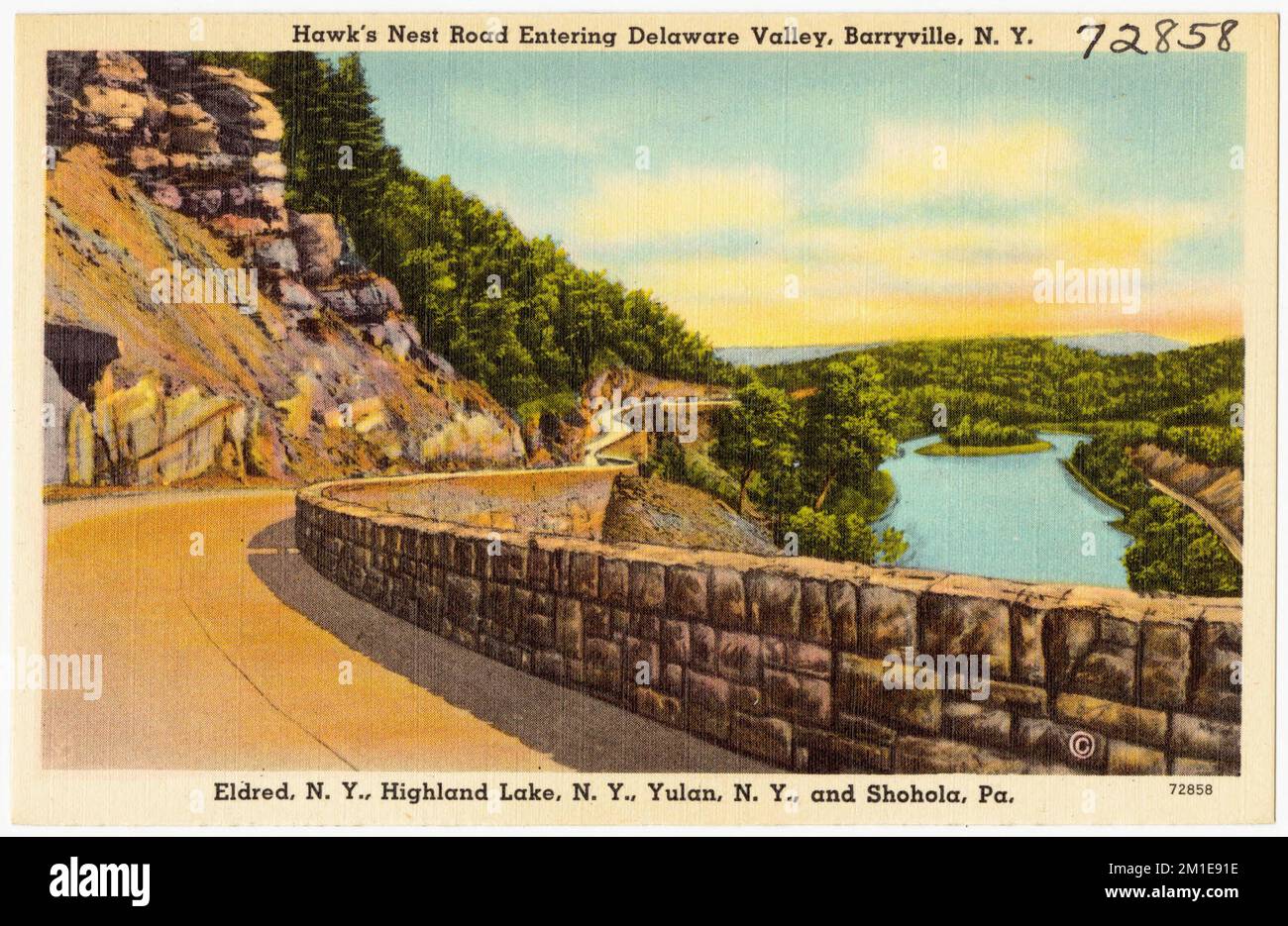 Hawk's Nest Road entering Delaware Valley, Barryville, N. Y. Eldred, N ...