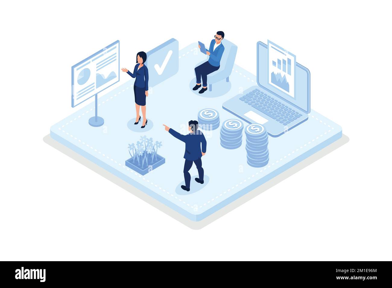 Personal finance management and financial literacy, isometric vector ...