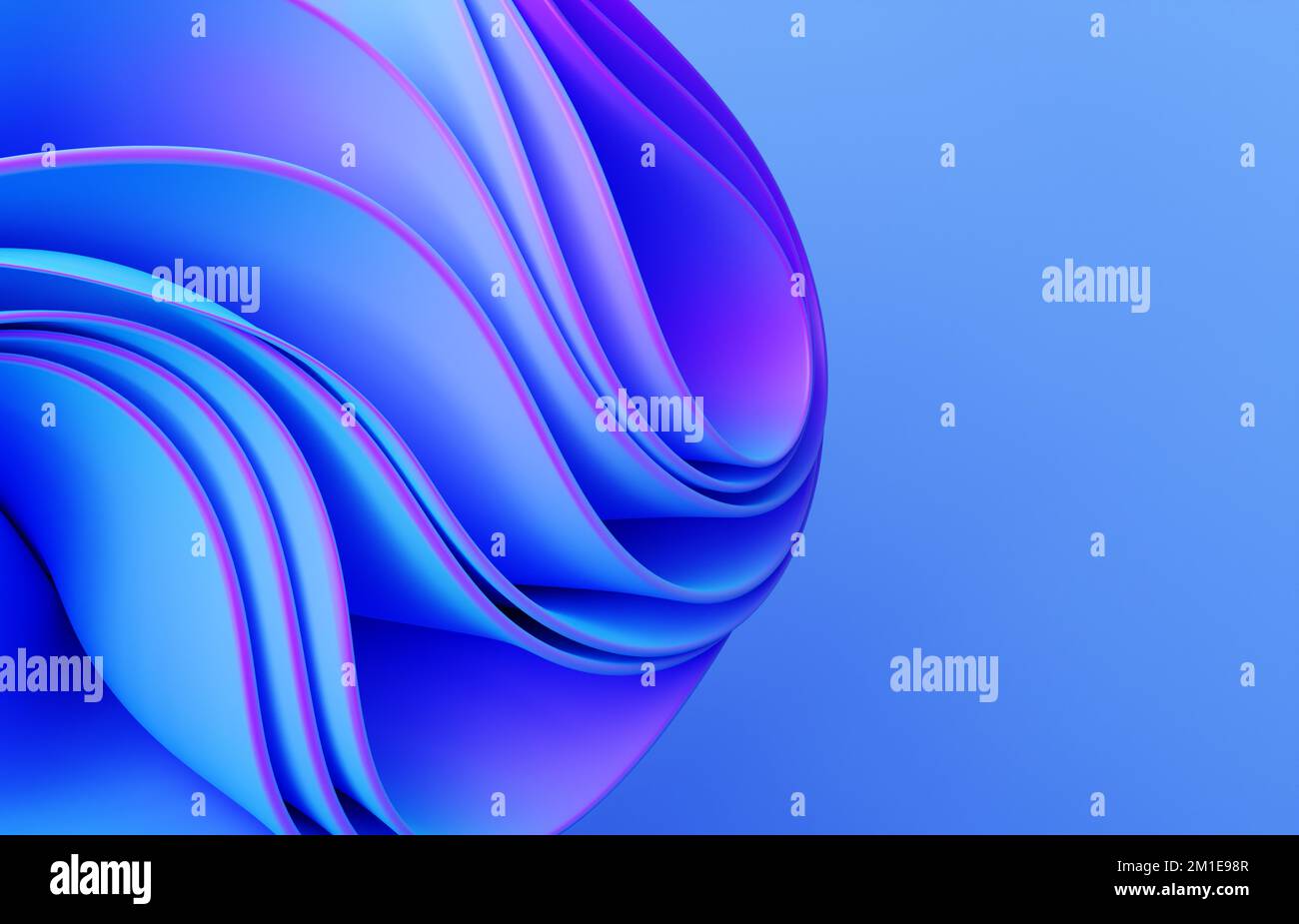 Abstract modern neon, blue, violet colors background with ruffle ...