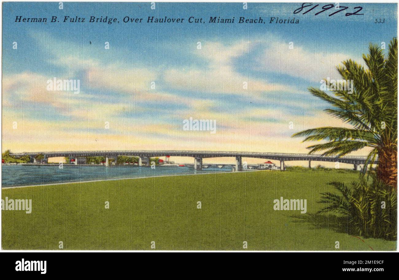 Herman B. Fultz Bridge, over Haulover Cut, Miami Beach, Florida ...