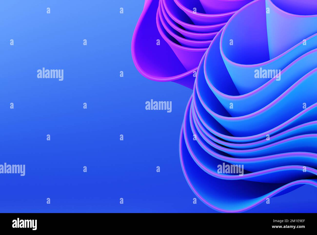 Abstract modern neon, blue, violet colors background with ruffle ...