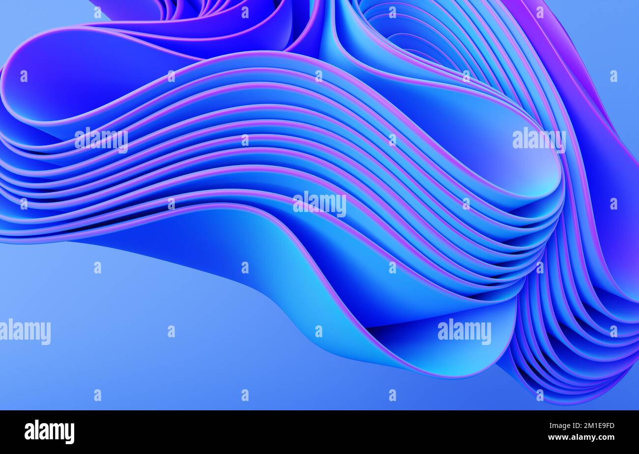 Abstract modern neon, blue, violet colors background with ruffle ...