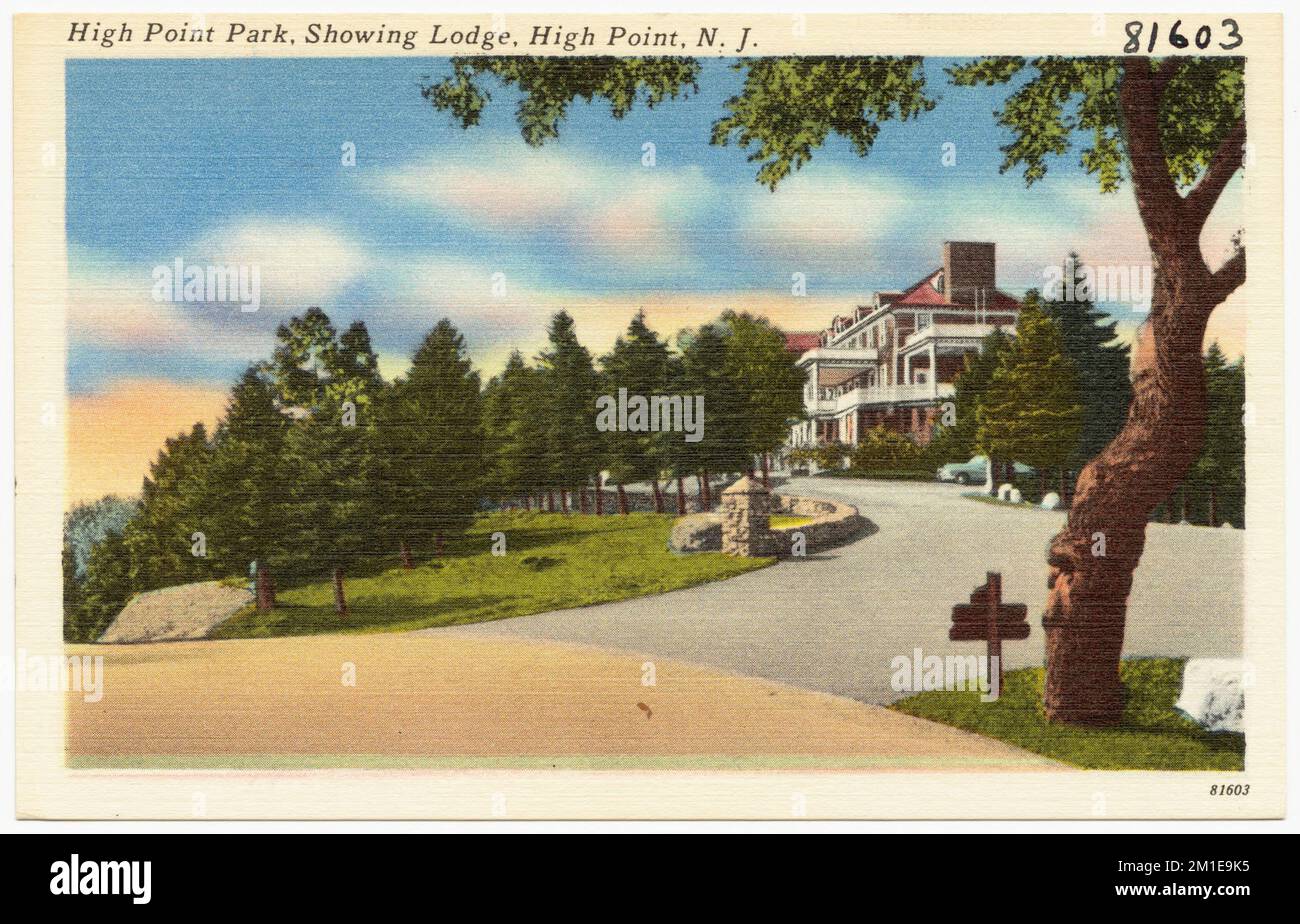 High Point Park, showing lodge, High point, N.J. , Parks, Tichnor ...
