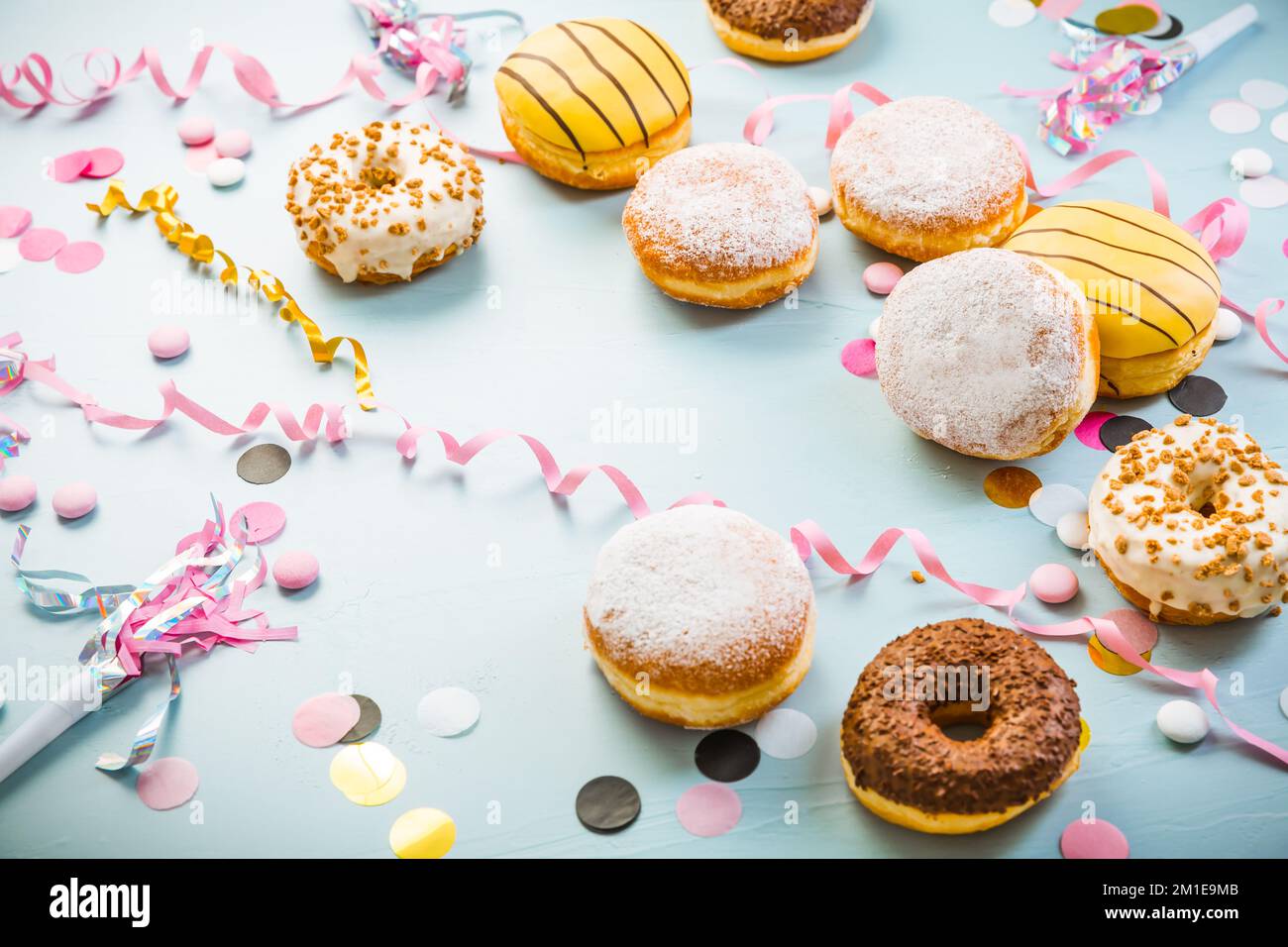 Traditional Berliner for carnival and party. German Krapfen or donuts ...