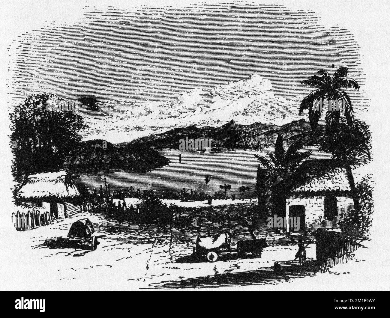 View of Managua in 1849, when it was a small fishing village Stock ...
