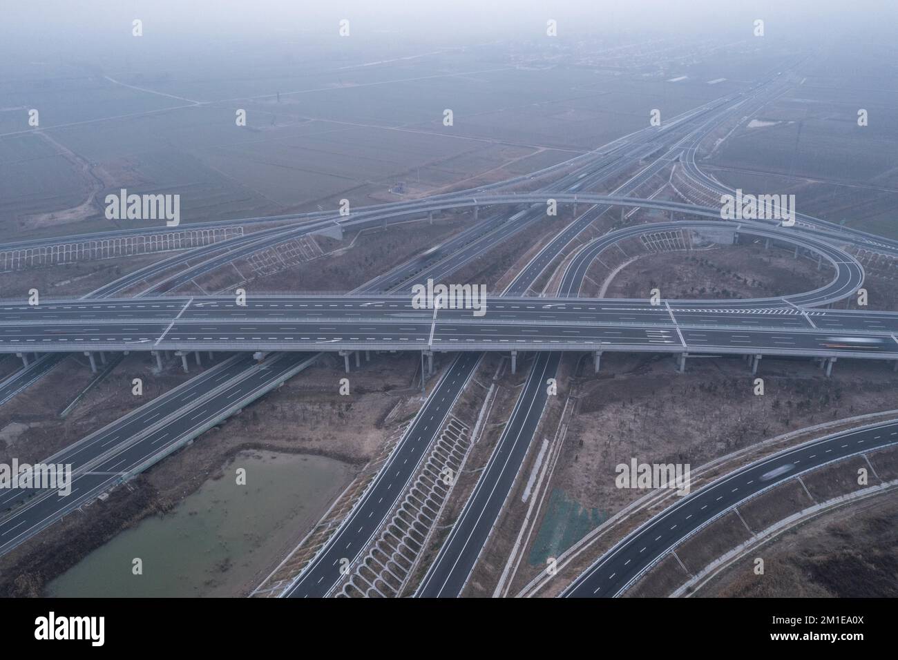 Aerial photo shows the Zhanhua-Linyi Expressway opening to traffic in ...