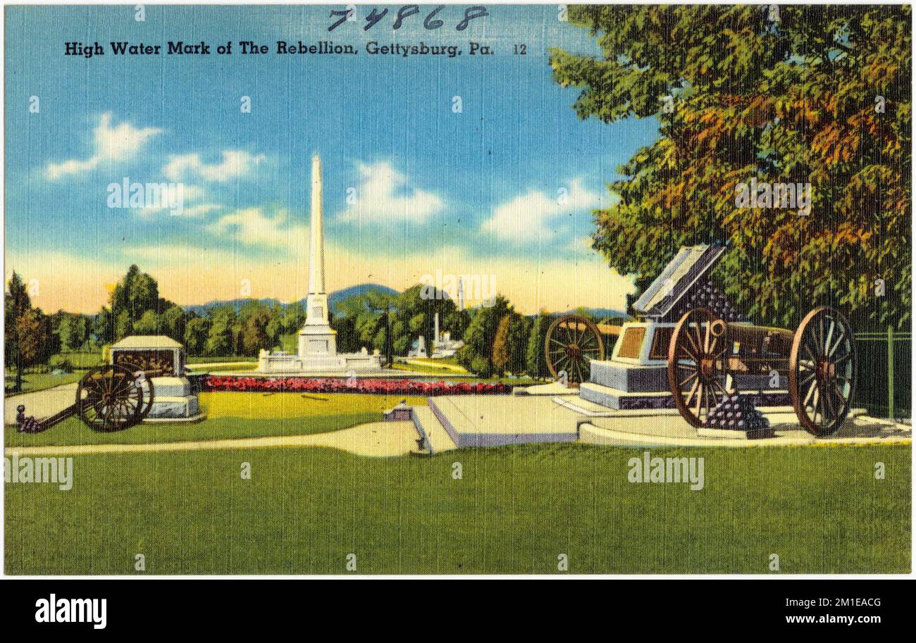 High Water Mark of the Rebellion, Gettysburg, PA. , Monuments ...