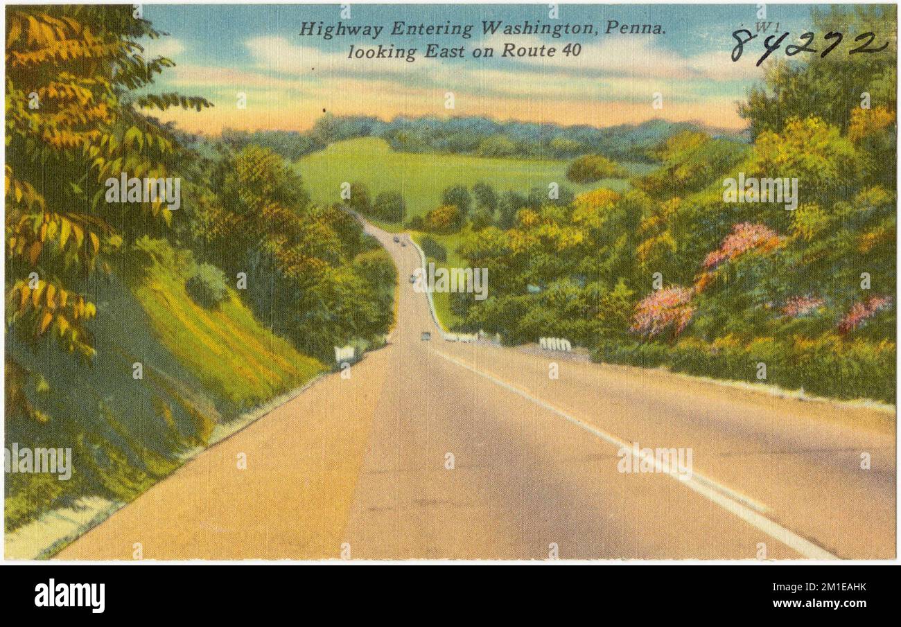 Highway entering Washington, Penna., looking east on Route 40 , Roads ...