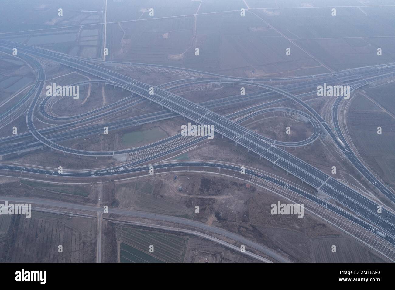 Aerial photo shows the Zhanhua-Linyi Expressway opening to traffic in ...