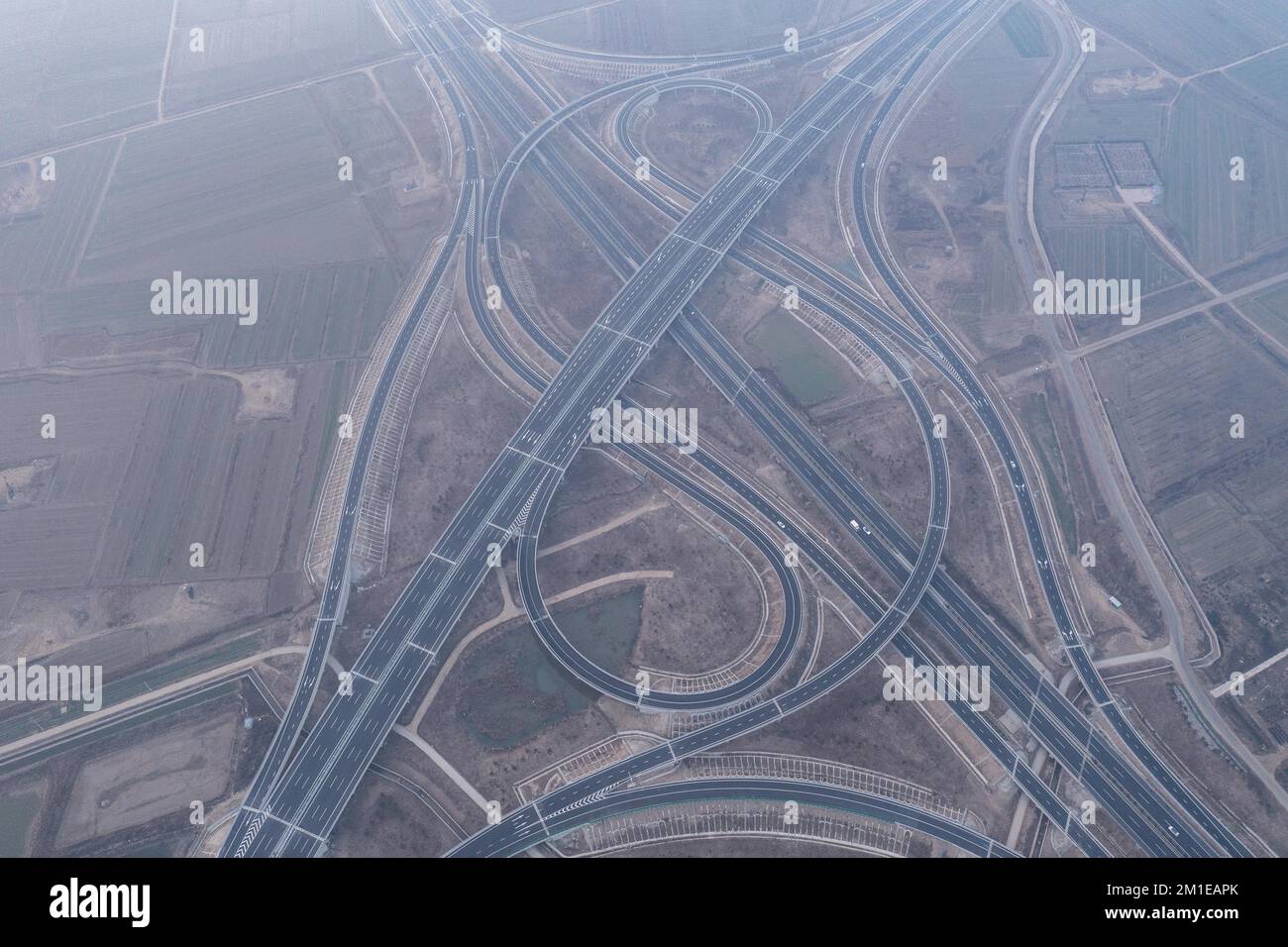 Aerial photo shows the Zhanhua-Linyi Expressway opening to traffic in ...