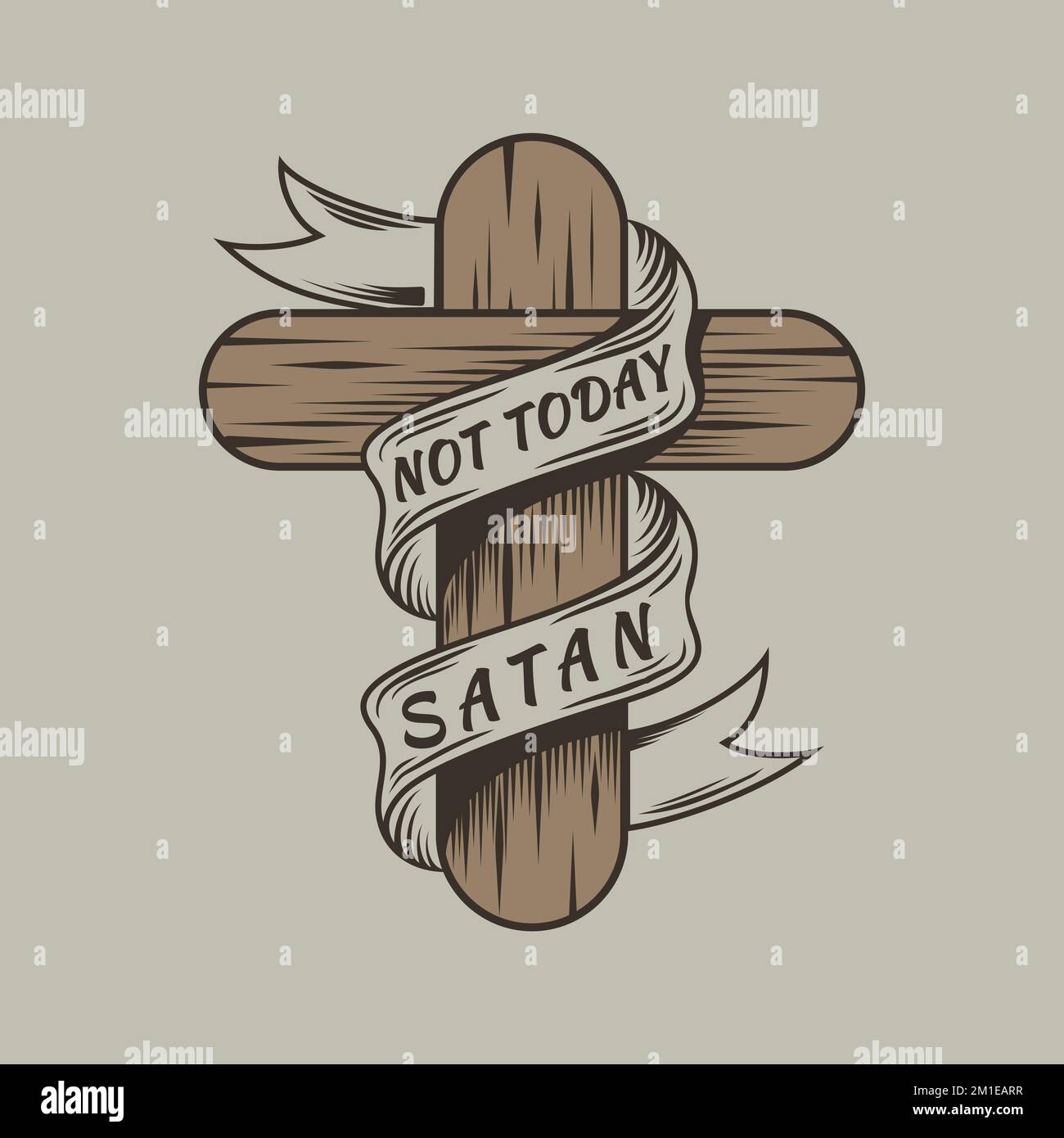 Not Today Satan, Motivational Typography Quote Design Stock Vector ...