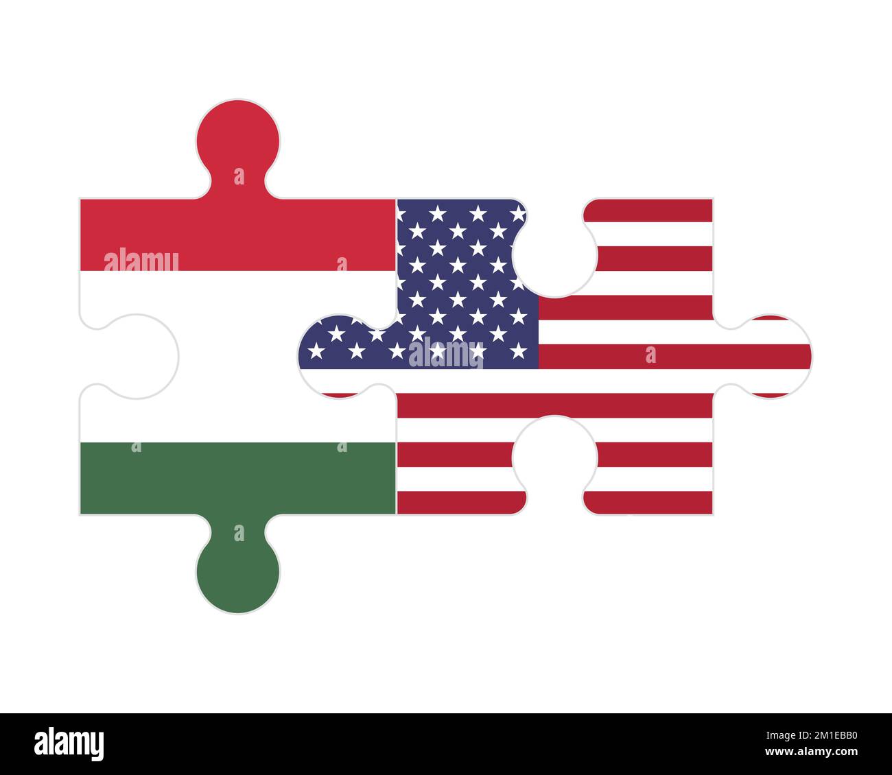 Connected puzzle of flags of Hungary and America, vector Stock Vector ...