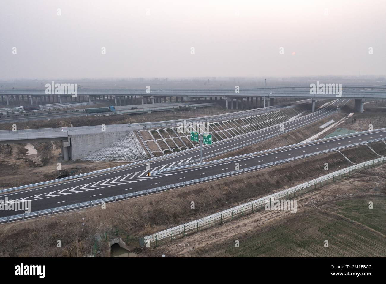 Aerial photo shows the Zhanhua-Linyi Expressway opening to traffic in ...