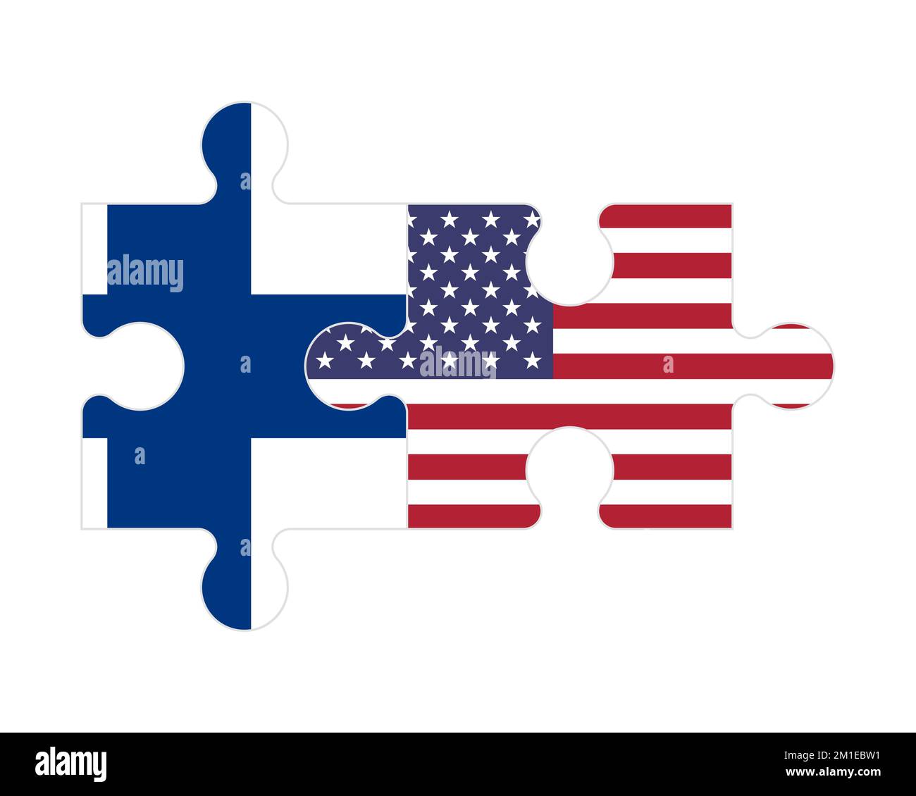 Connected puzzle of flags of Finland and America, vector Stock Vector ...