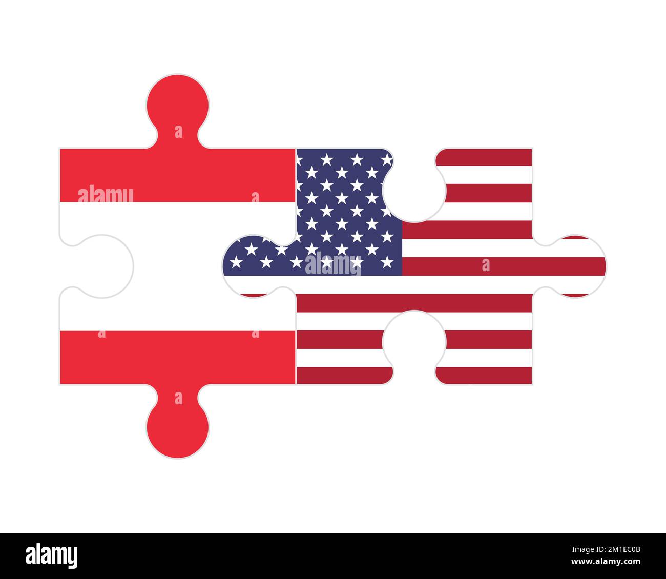 Connected puzzle of flags of Austria and America, vector Stock Vector ...