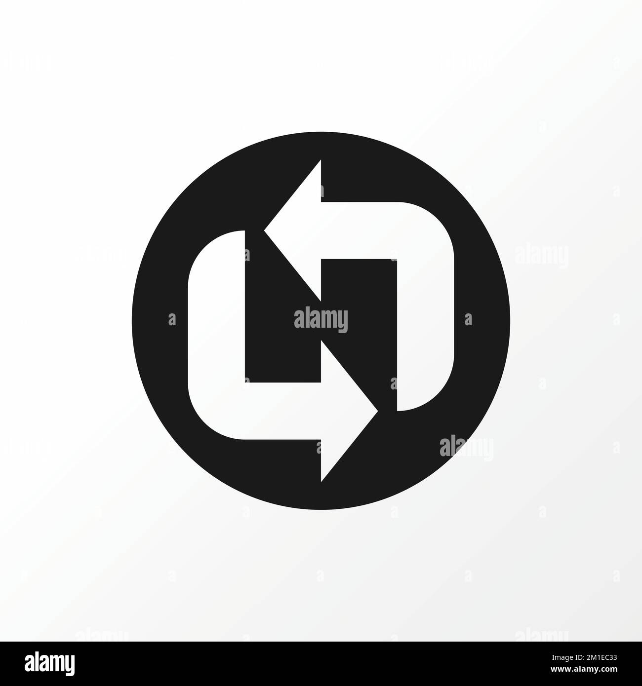 Amazing arrow in flip like letter N font graphic icon logo design ...