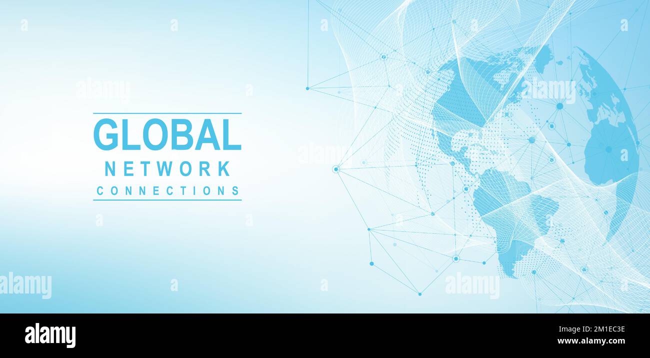 Global network connection concept. Big data visualization. Social ...