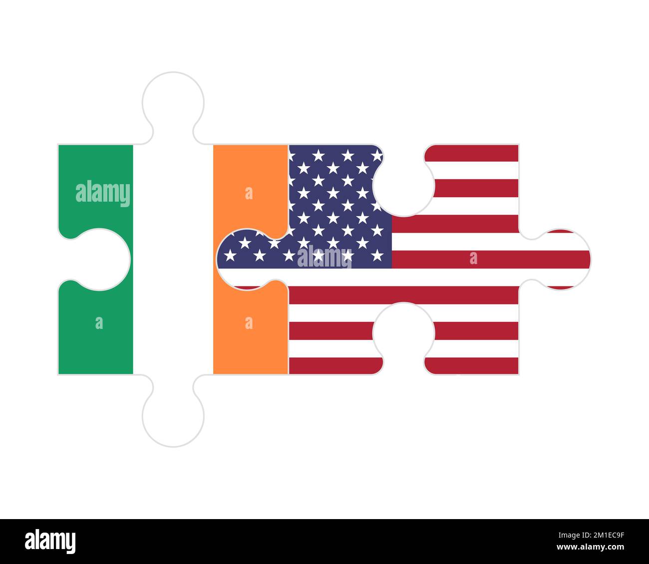 Connected puzzle of flags of Ireland and America, vector Stock Vector ...
