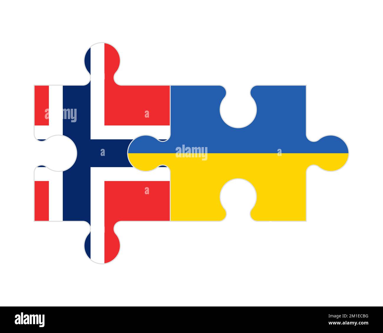 Connected puzzle of flags of Norway and Ukraine, vector Stock Vector ...