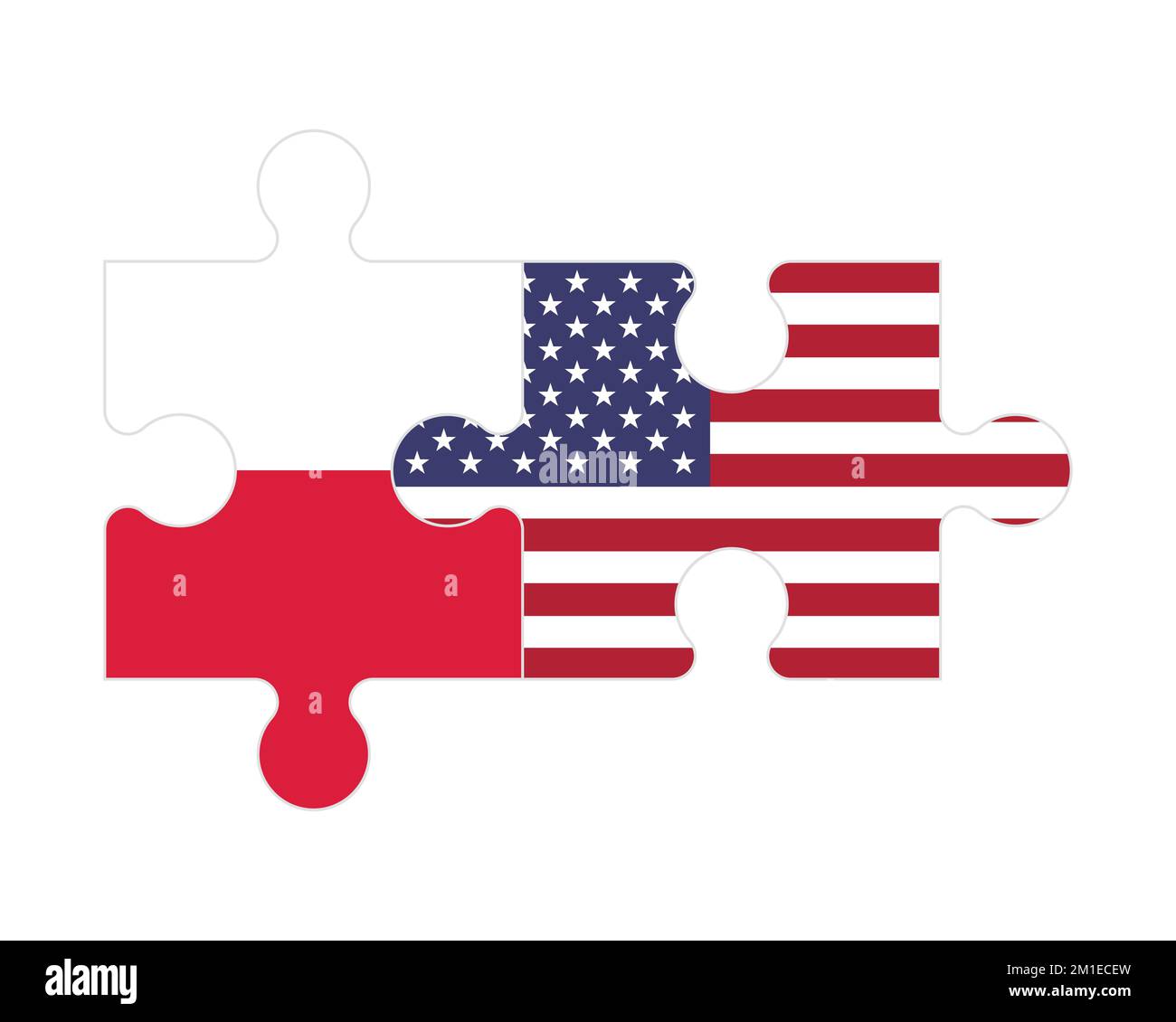 Connected puzzle of flags of Poland and America, vector Stock Vector ...