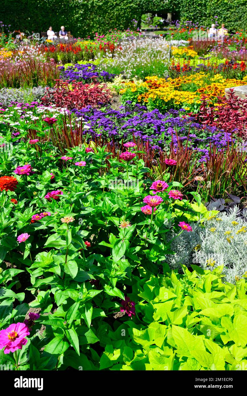 Beautiful and colorful annual flower garden, Grugapark Germany Stock ...