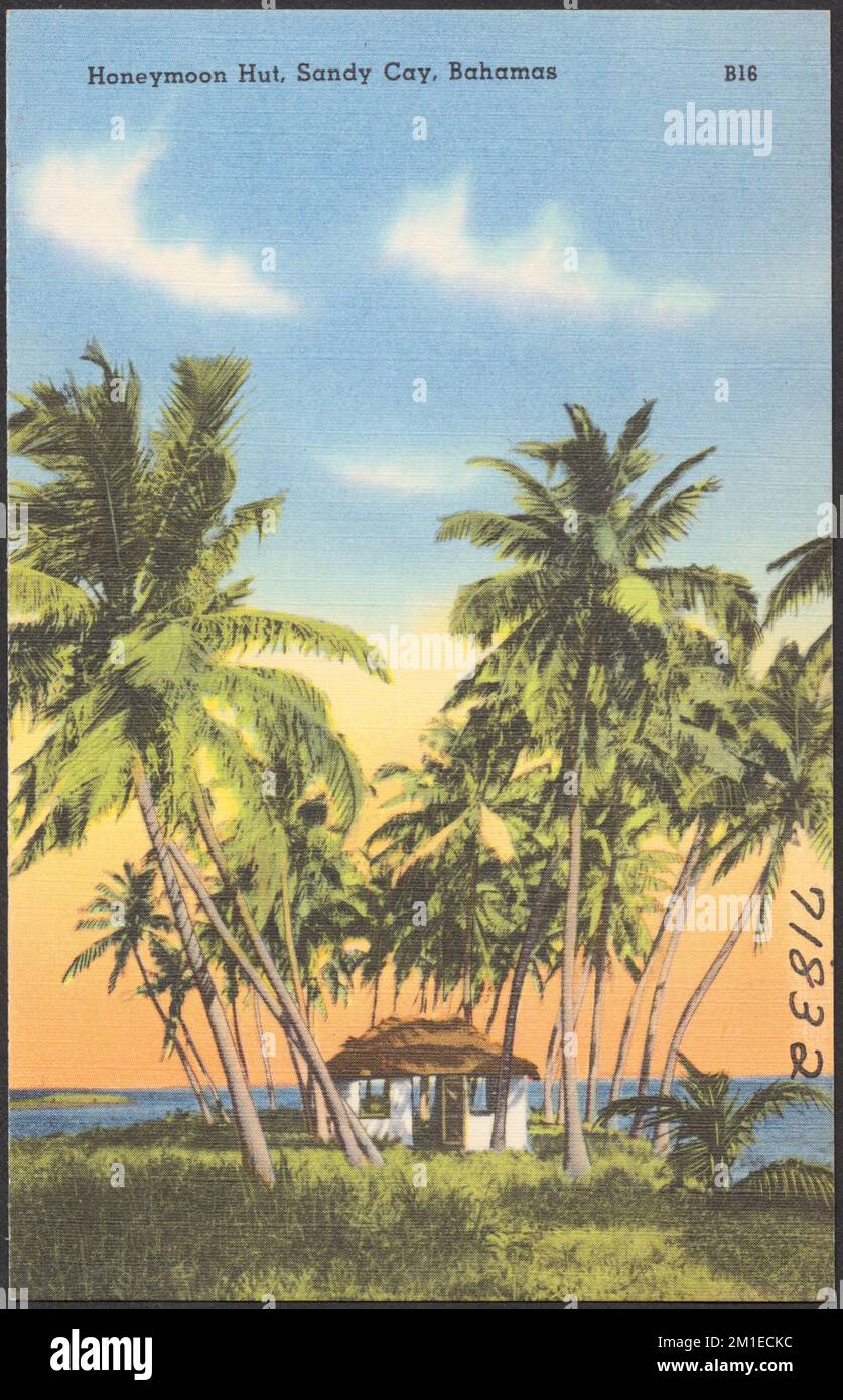 Honeymoon hut, Sandy Cay, Bahamas , Huts, Palms, Tichnor Brothers ...