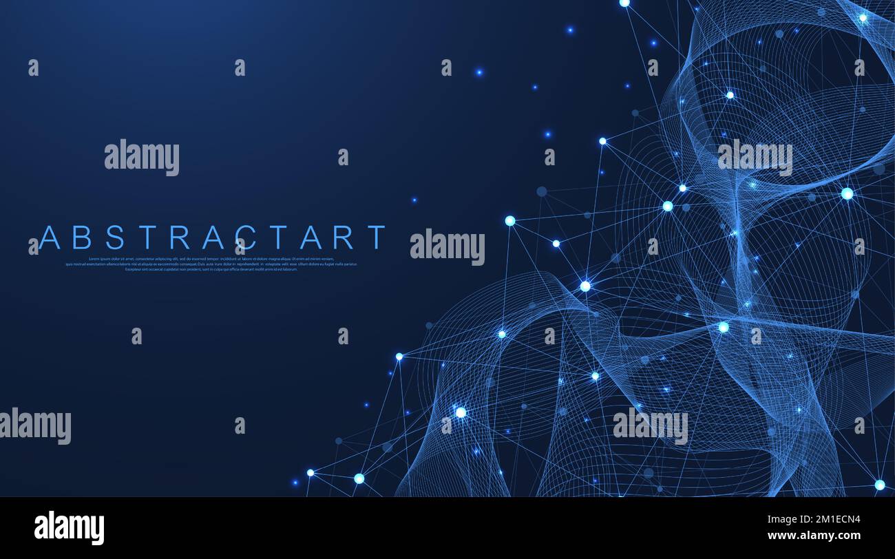 Technology abstract lines and dots connection background. Connection ...