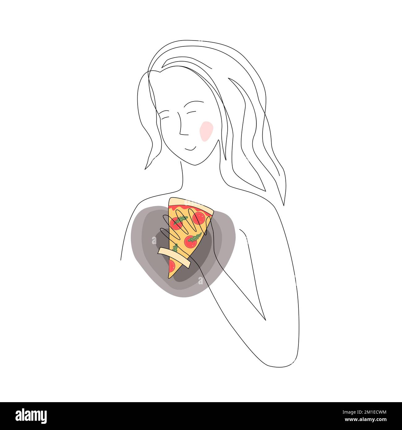 Sad girl overeats at night to cope with stress. Fat woman eat near ...