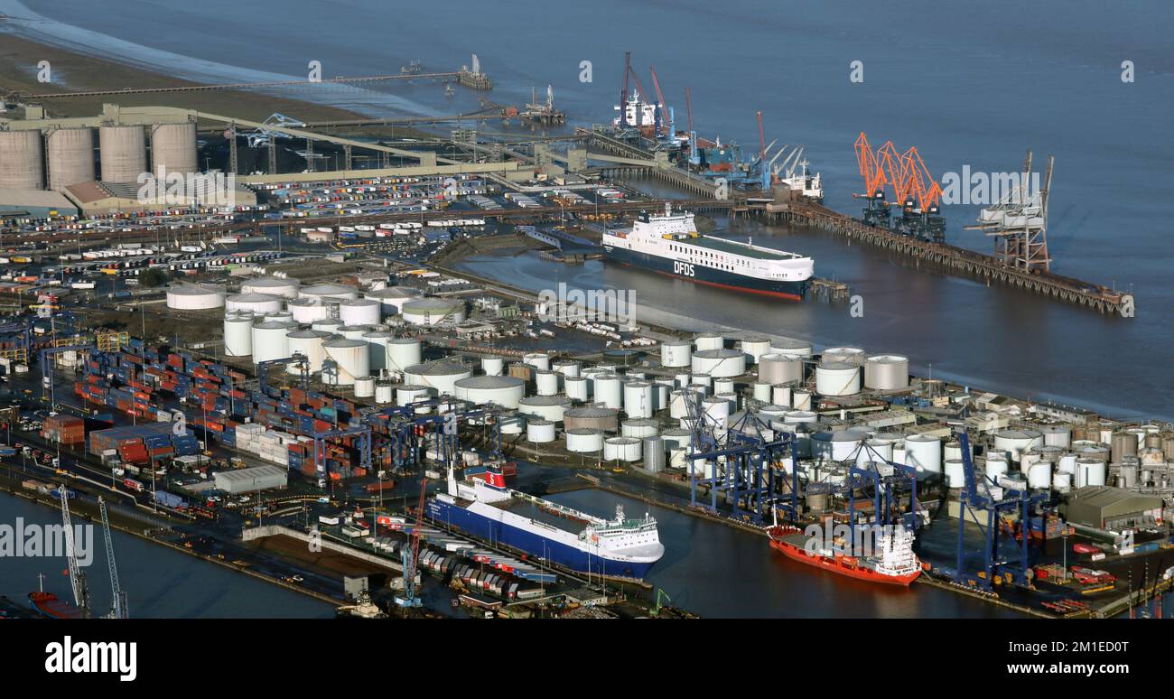 aerial view of Immingham Docks, Lincolnshire Stock Photo - Alamy