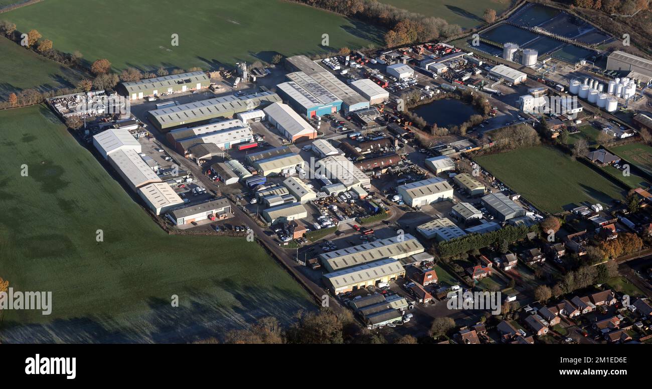 aerial view of Laveracks Industrial Estate, Elvington, York Stock Photo ...