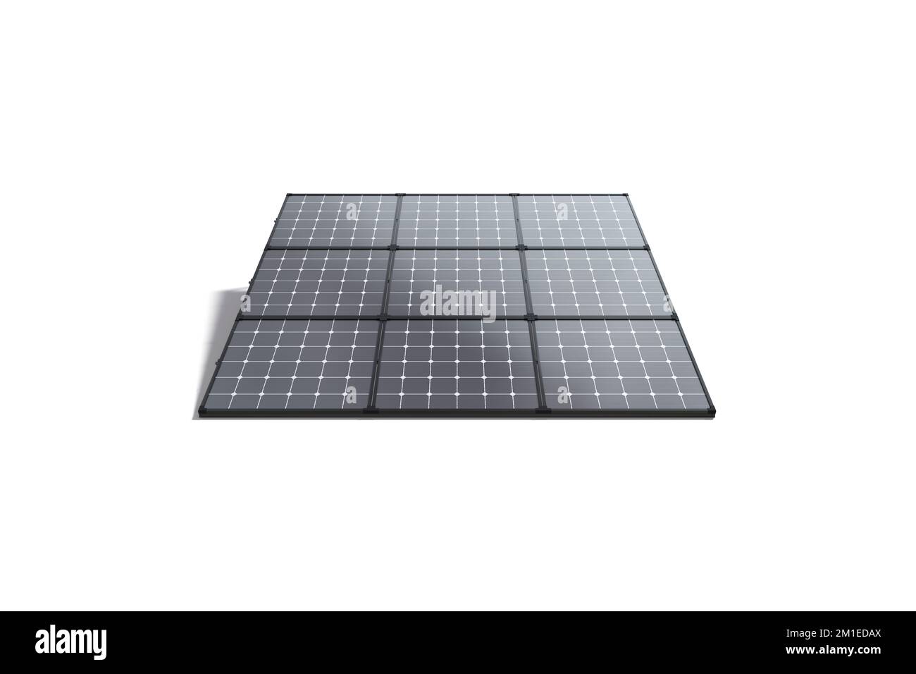 Blank Black Solar Panel Roof Mounted Mockup Front View 3d Rendering Empty Poly Satellite