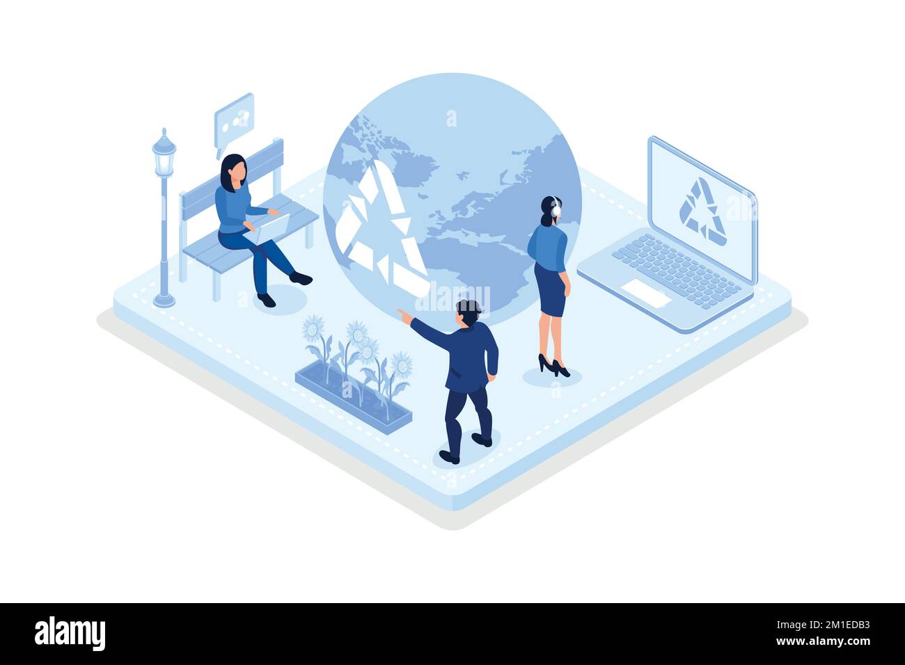 Sustainability, green energy, Environmental, Social, isometric vector ...